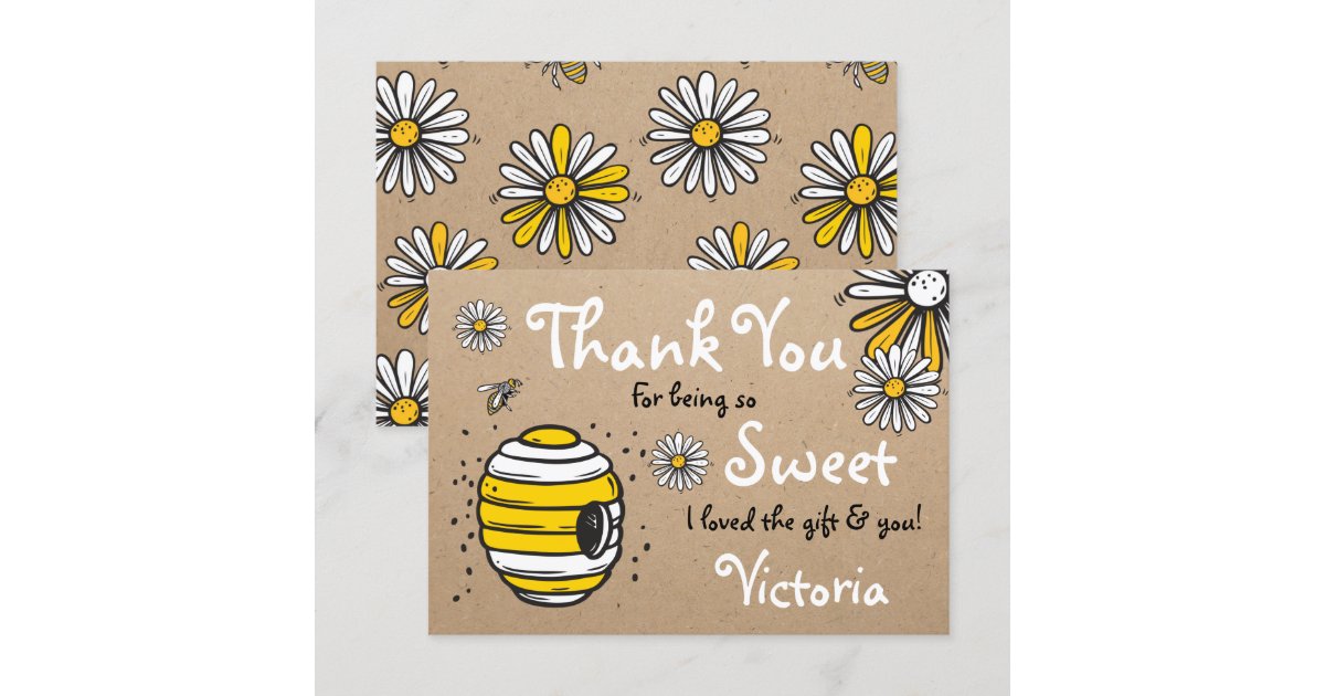 Honey Bee Thank you note card | Zazzle