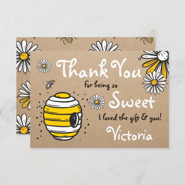 Honey Bee Thank you note card | Zazzle