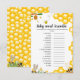 Honey Bee word scramble baby shower game Card | Zazzle
