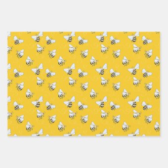 Honey Bee Wrapping Paper Sheets | Zazzle
