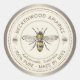 Honey Bee Yellow Beekeeper Apiary Taupe Border Classic Round Sticker ...