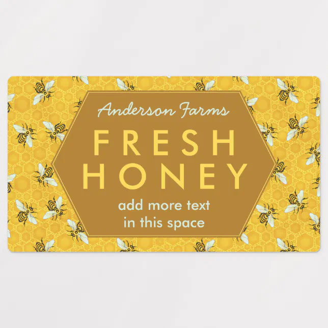 Honey Bees and Honeycomb Apiary Farm Business Jar Labels | Zazzle