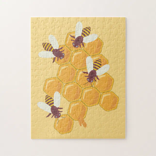 Honey Bees and Honeycomb Design Jigsaw Puzzle | Zazzle