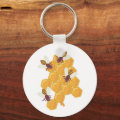 Honey Bees and Honeycomb Design Keychain | Zazzle