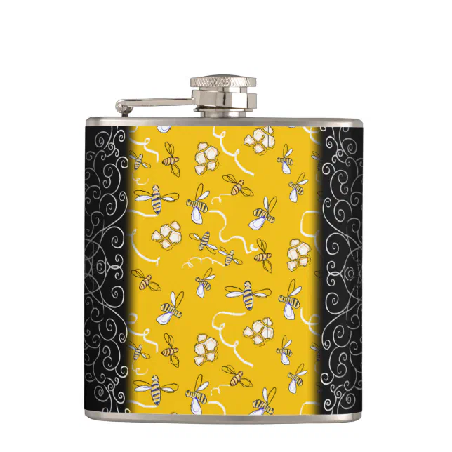 Honey Bees Flask | Zazzle