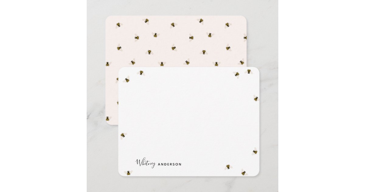 Honey Bees Personalized Stationery Note Card | Zazzle