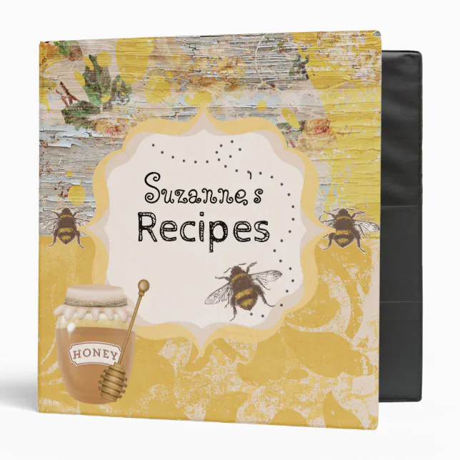 Honey Bees Recipe Binder | Zazzle