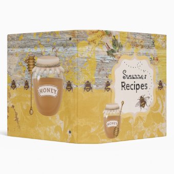 Honey Bees Recipe Binder | Zazzle