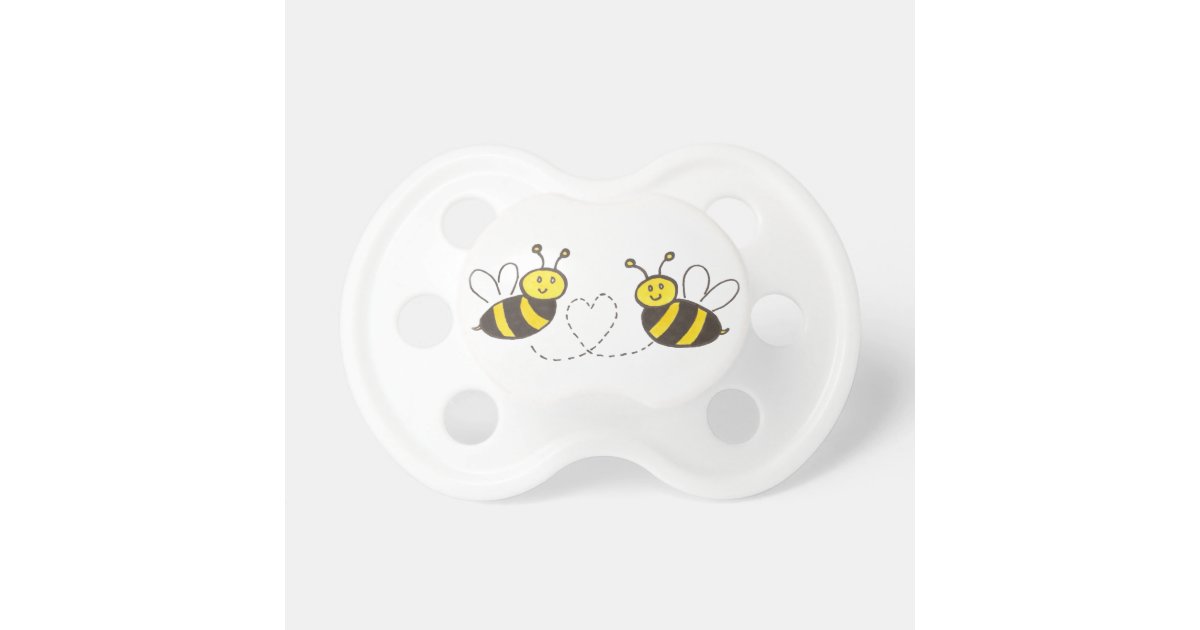 Honey Bees with Heart Pacifier | Zazzle