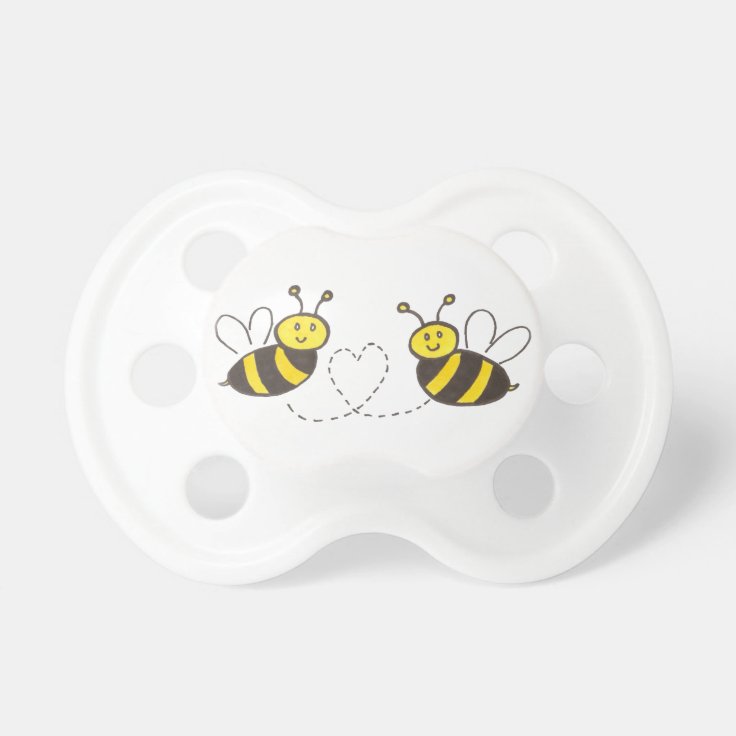 Honey Bees with Heart Pacifier | Zazzle