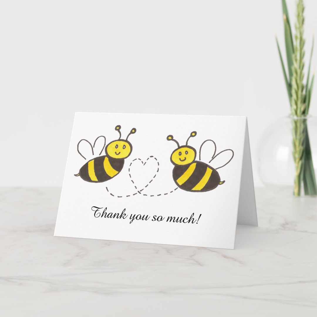 Honey Bees with Heart Thank you notes | Zazzle