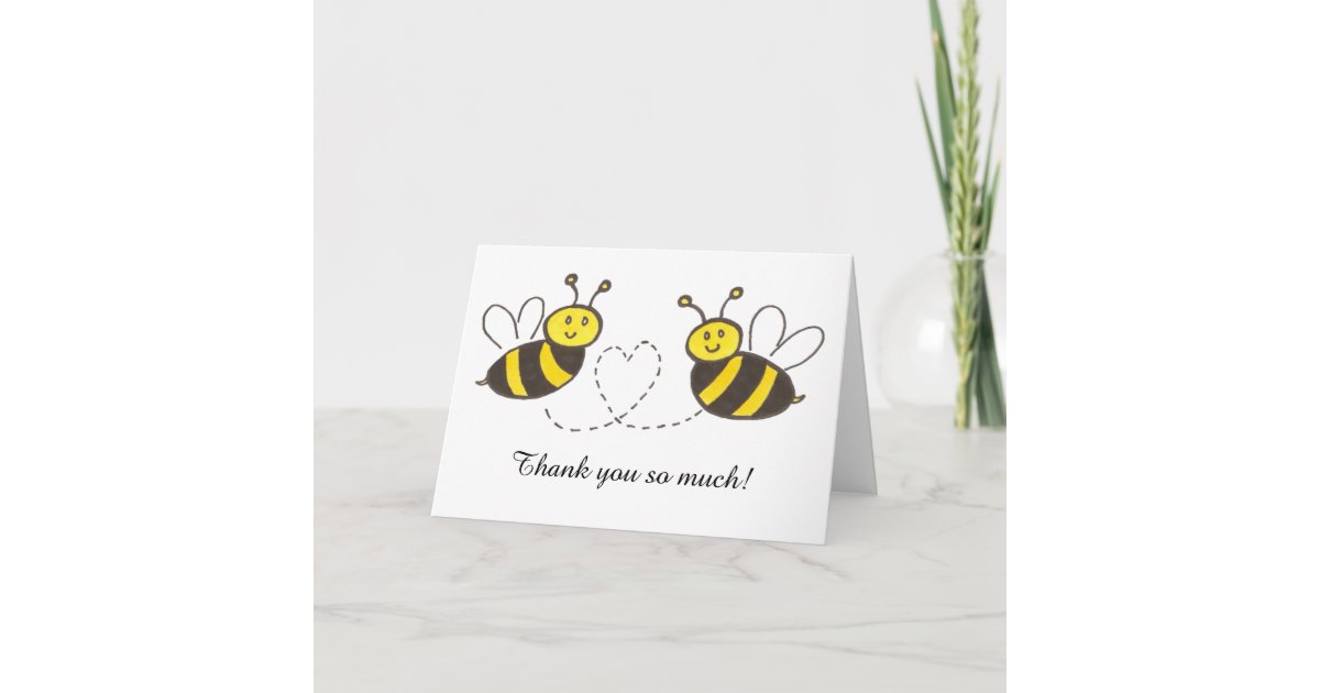 Honey Bees with Heart Thank you notes | Zazzle