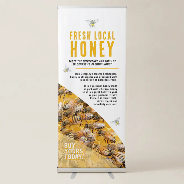 Honey business promotional photo and bees banner | Zazzle