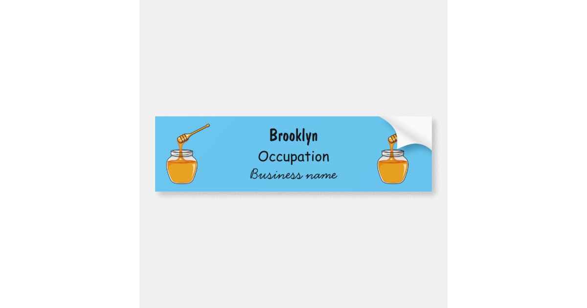 Honey cartoon illustration bumper sticker | Zazzle