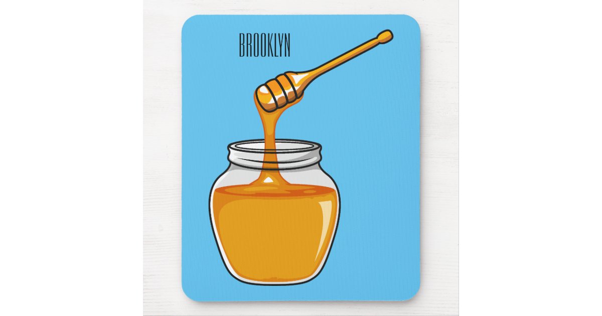 Honey cartoon illustration mouse pad | Zazzle