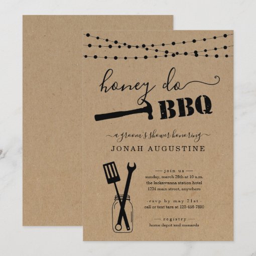 Honey Do BBQ Groom's Shower Invitation | Zazzle