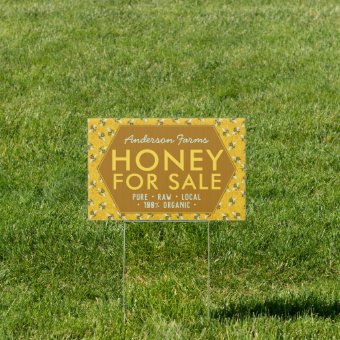 Honey for Sale | Honeybees Apiary Beekeeper Farm Sign | Zazzle