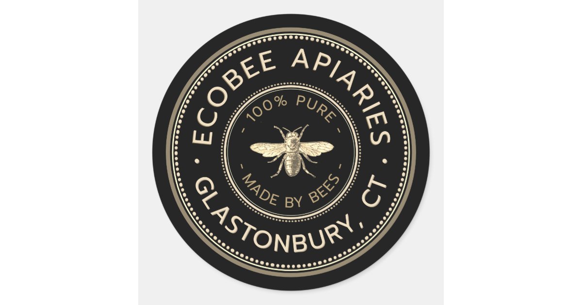 Honey French Bee Promotional Apiary Sticker | Zazzle