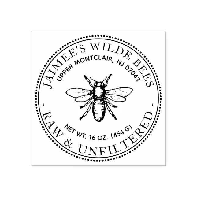 Honey Heraldic Bee Stamp | Zazzle