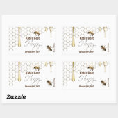 Honey Hexagon Jar Label with Honeycomb and Bees | Zazzle