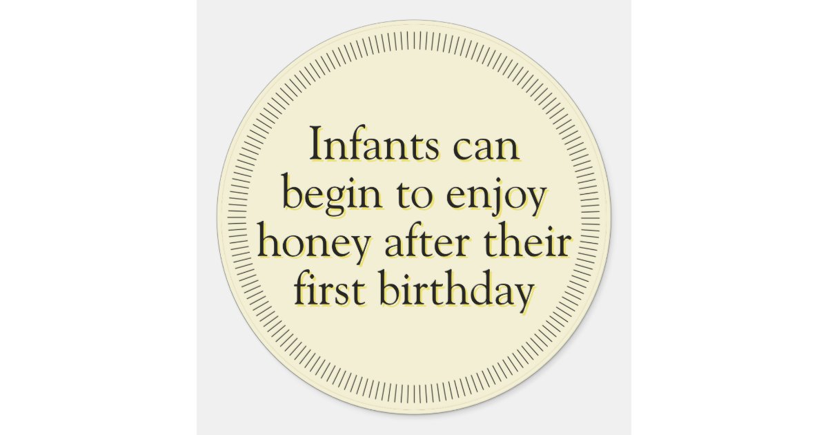 Honey Infant Warning Dark Amber Stickers | Zazzle