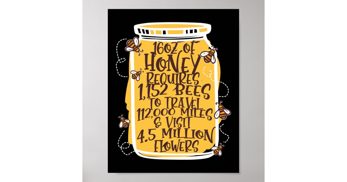 Honey Jar Beekeeper Honey Bee Poster | Zazzle
