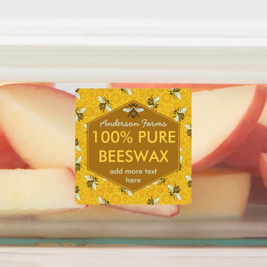 Honey Jar Bees Pure Beeswax Apiary Farm Business Labels | Zazzle.com
