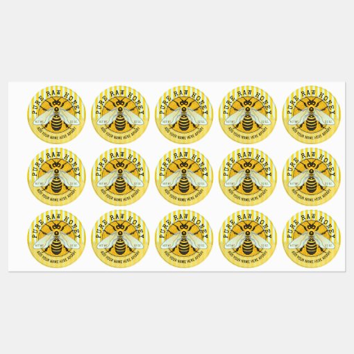 Honey Jar Honeybee Honeycomb Bee Apiary Business Labels | Zazzle