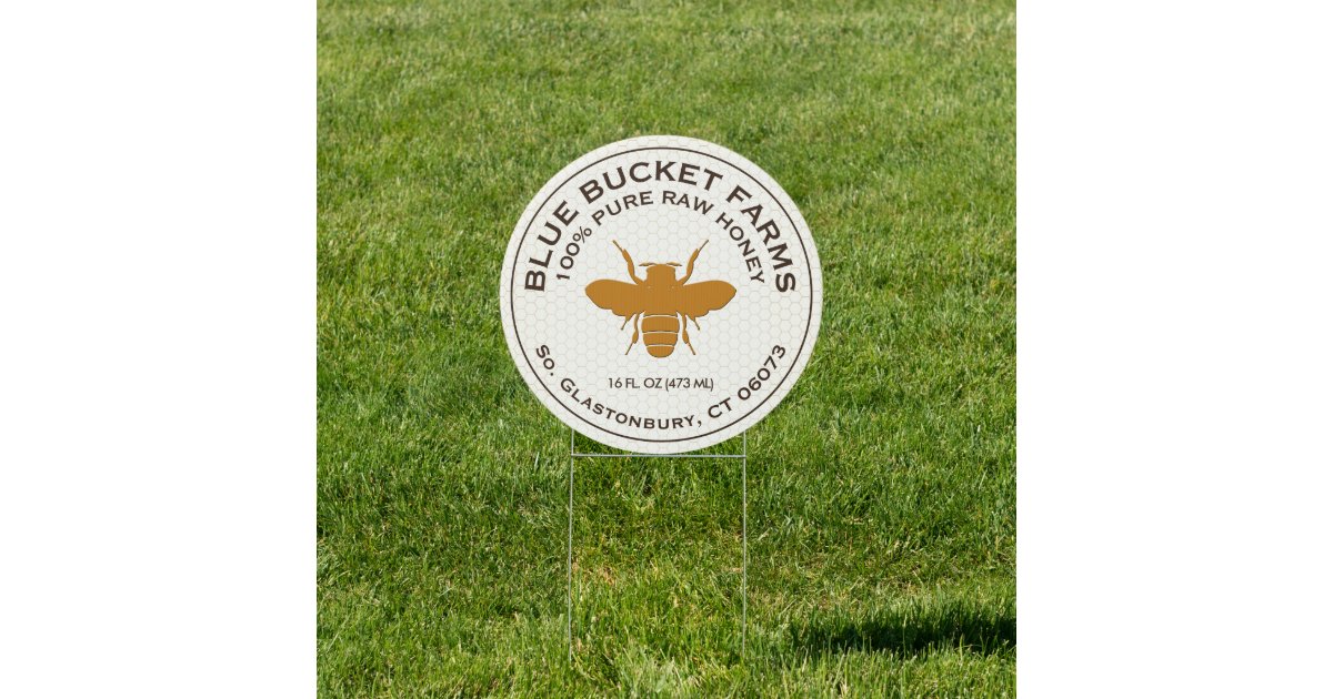 Honey Jar Label Bee Honeycomb Sign | Zazzle