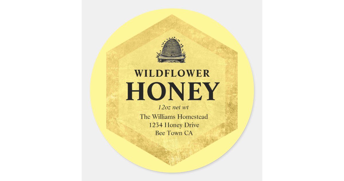 Honey Jar Label | Vintage Hive | Apiary Name | Zazzle