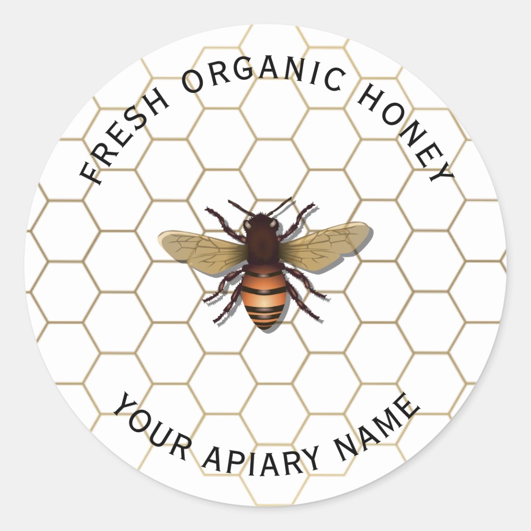 Honey Jar Labels Honeybee Apiary | Zazzle