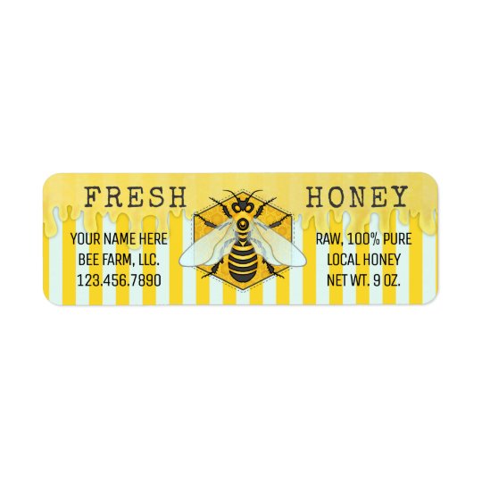 Personalized Honey Jar Label Bees and Honeycomb | Zazzle.com