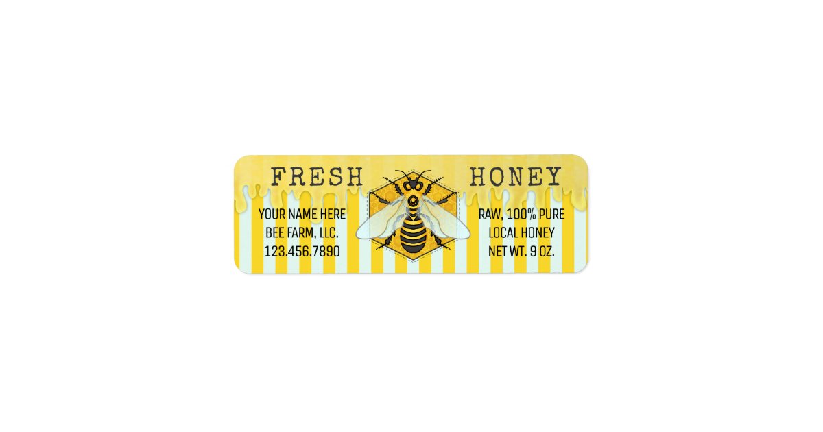 Honey Jar Labels | Honeybee Honeycomb Apiary Bees | Zazzle