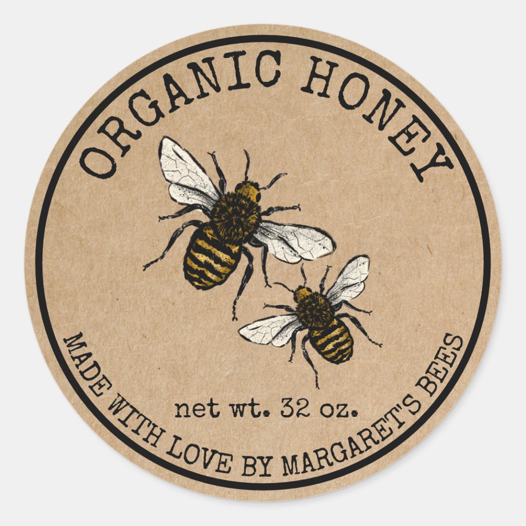 Honey Jar Labels Honeybee Honeycomb Bee Apiary | Zazzle