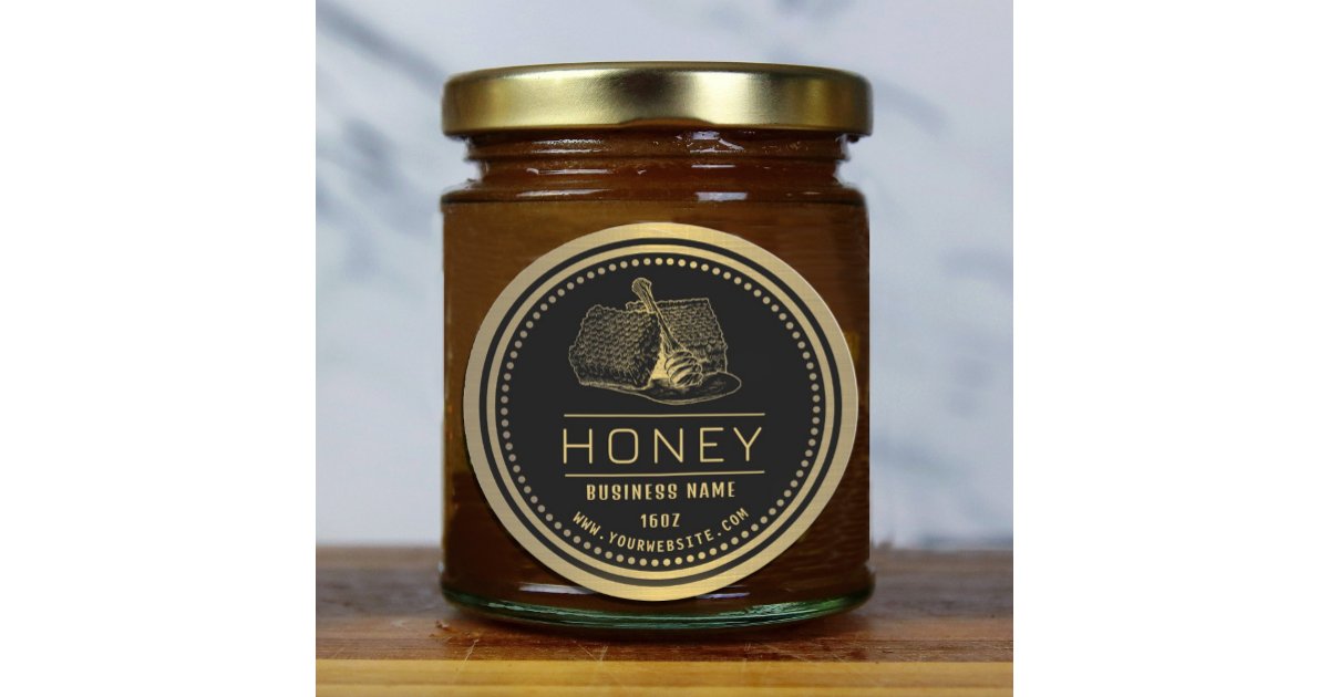 Honey label Black Gold | Honey Logo | Zazzle