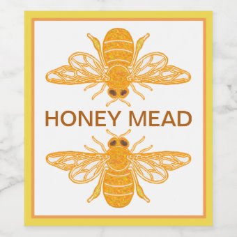 Honey Mead honey bees Wine Label | Zazzle
