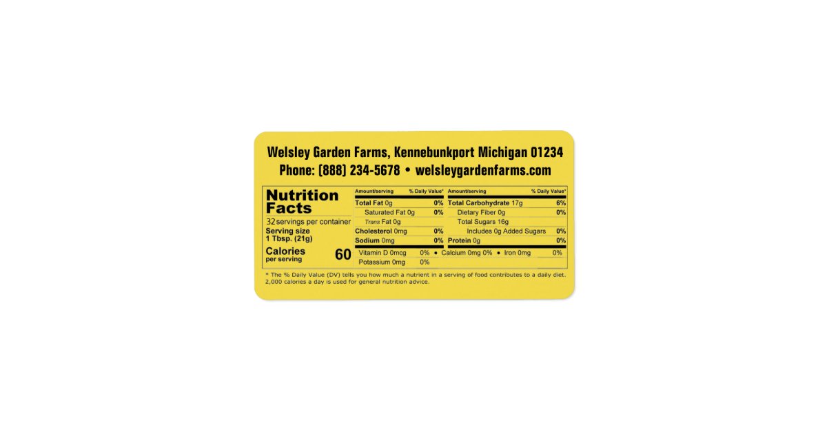 Honey Nutrition Facts Business Info Product Label Zazzle honey-nutrition-facts-business-info-product-label-zazzle