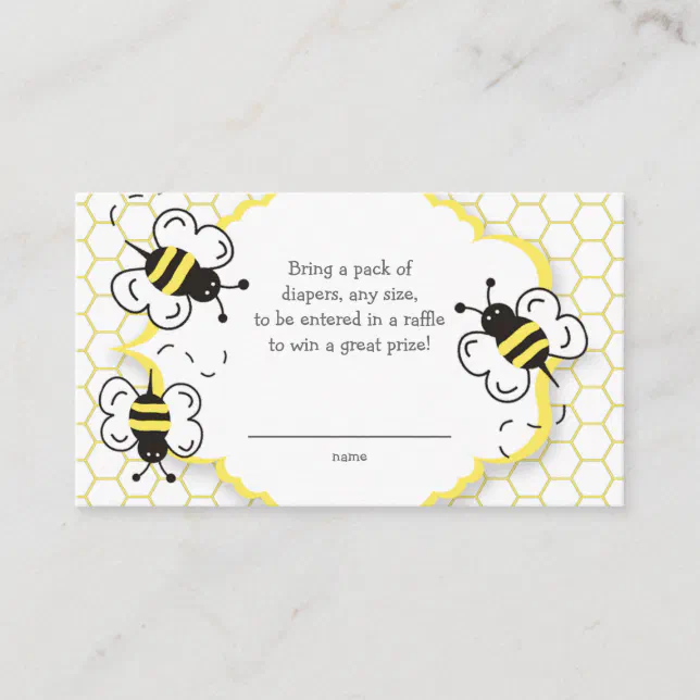 Honey or bumble bee raffle ticket or insert card | Zazzle