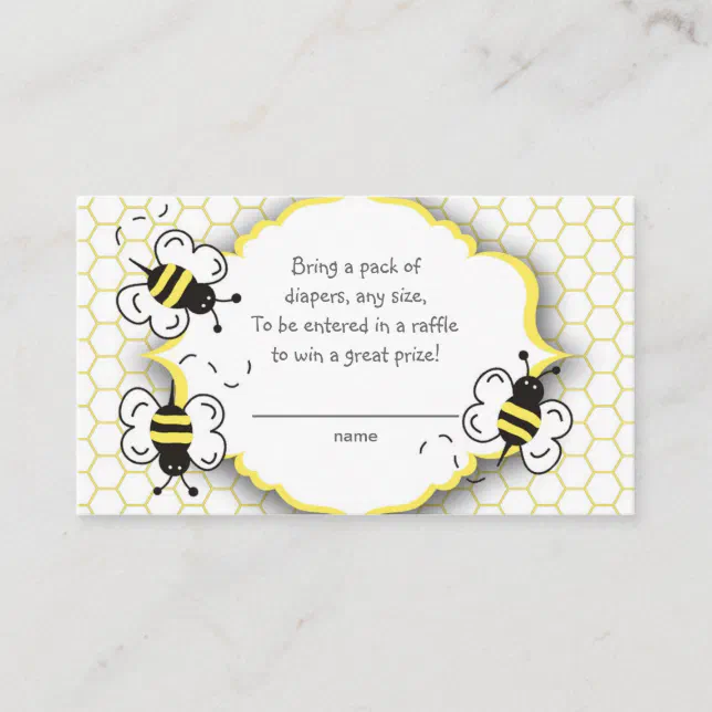 Honey or bumble bee raffle ticket or insert card | Zazzle