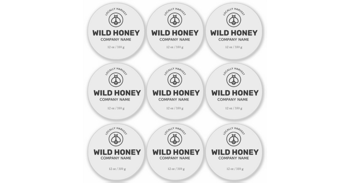Honey Vinyl Transparent Label | Zazzle