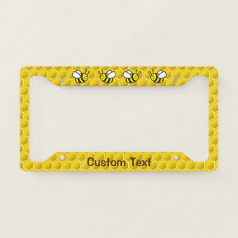 Honeybee Cartoon License Plate Frame | Zazzle