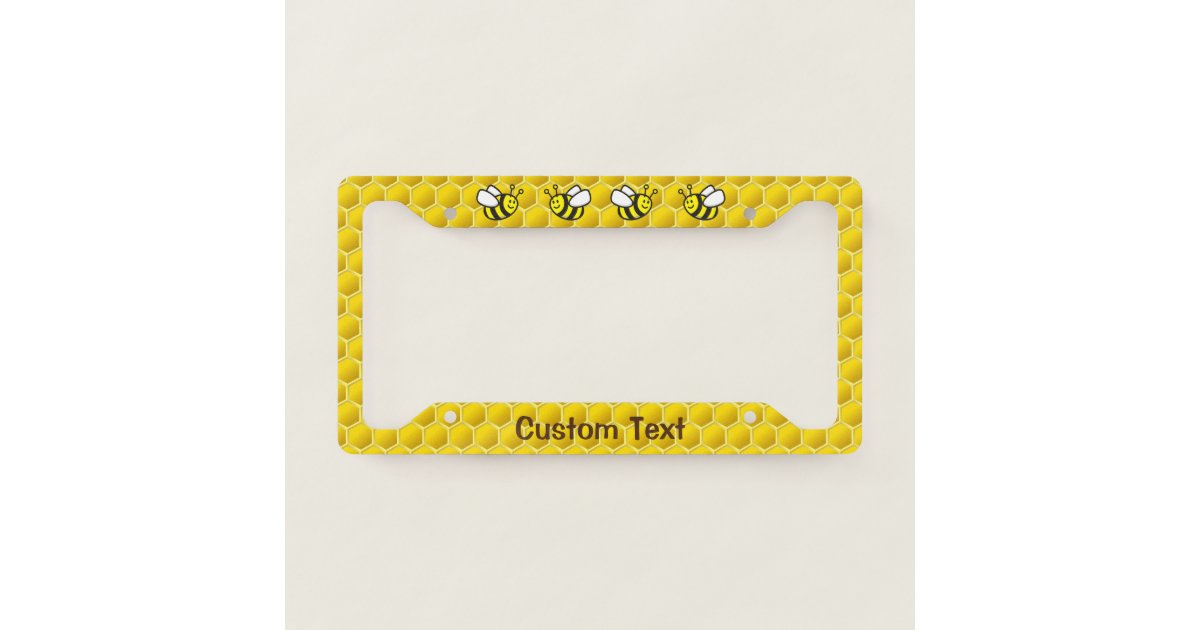 Honeybee Cartoon License Plate Frame | Zazzle