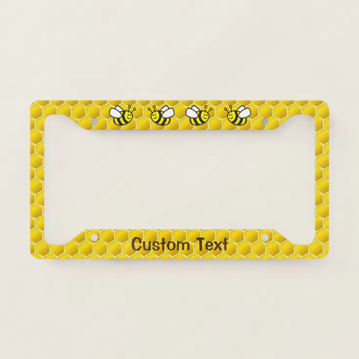 Honeybee Cartoon License Plate Frame | Zazzle