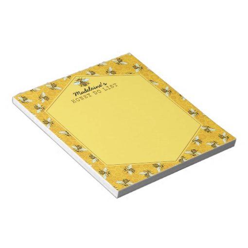 Honeybee Honeycomb Bumble Bee Honey Do List Custom Notepad | Zazzle