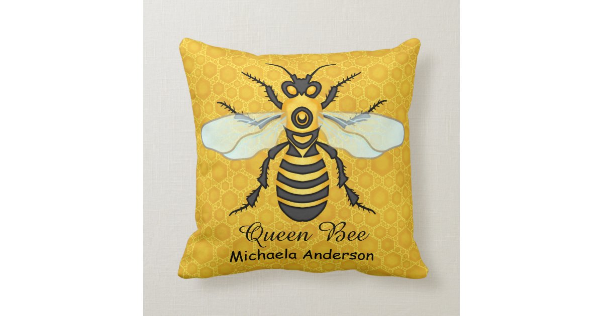 Honeybee Honeycomb Large Bee Apiary Throw Pillow | Zazzle.com
