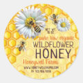Honeybees Apiary Wildflower Honey Jar Lid Labels | Zazzle