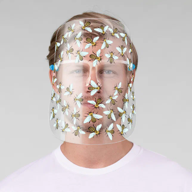 Honeybees Funny Bees Insects Crawling on You Face Shield | Zazzle