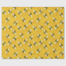 Honeybees Honeycomb Beehive Nature Bee Party Wrapping Paper | Zazzle