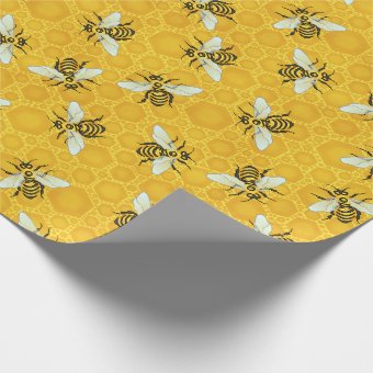 Honeybees Honeycomb Beehive Nature Bee Party Wrapping Paper | Zazzle