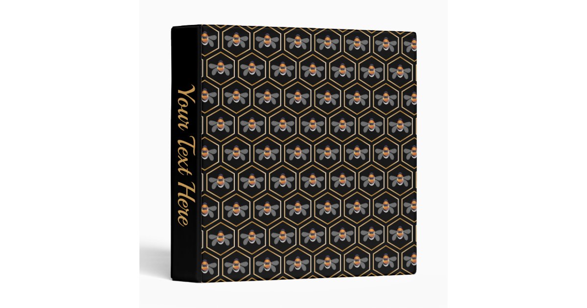 Honeycomb And Bees 3 Ring Binder | Zazzle